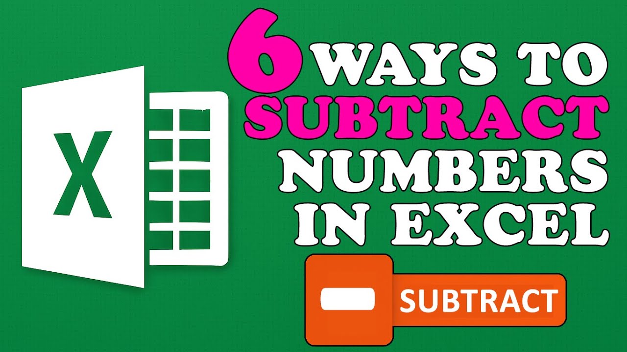 6 Ways To Subtract Numbers In Microsoft #Excel For Beginners | Advanced ...