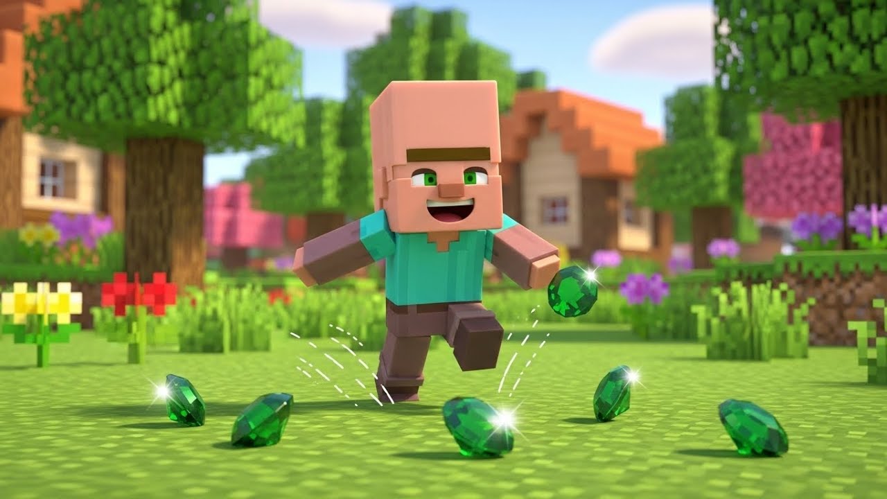 Minecraft Baby Villager Dropped His Emerald | Kids Songs & Nursery ...