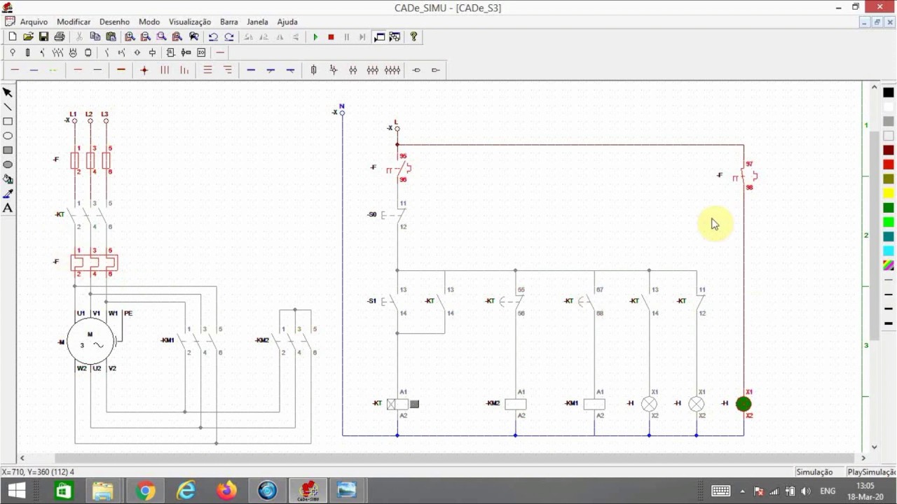 démarrage étoile triangle 1 sens d'un moteur asynchrone triphasé - YouTube