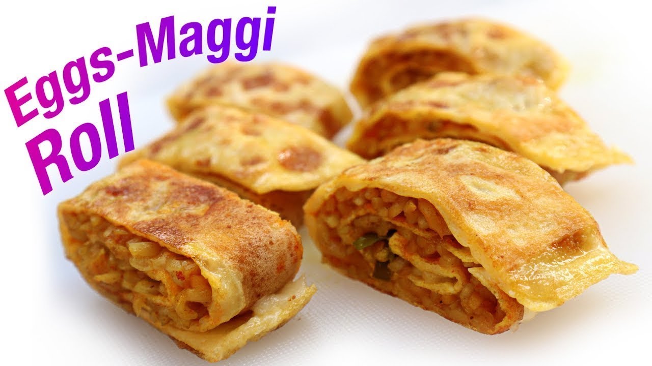 अॉमलेट मैगी रोल्स | Egg Maggi Roll | Omelette Maggi Roll | Egg ...