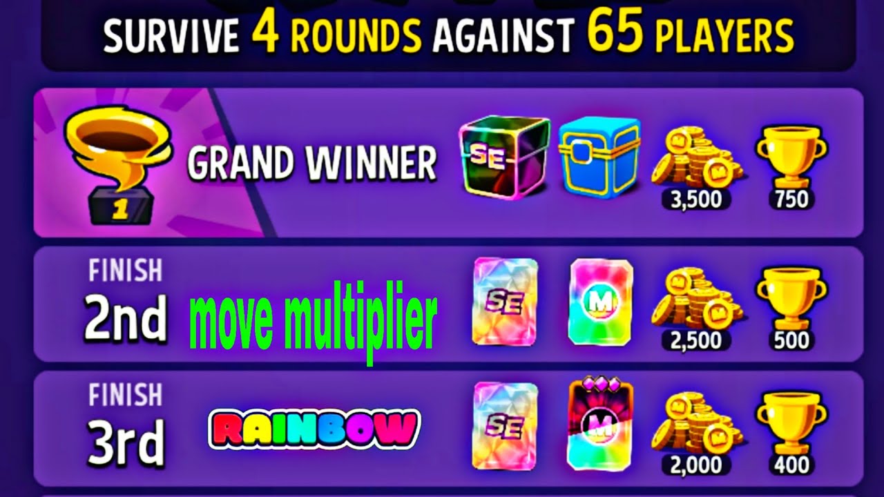 Match rumble move multiplier rainbow 4 rounds 65 players match masters ...