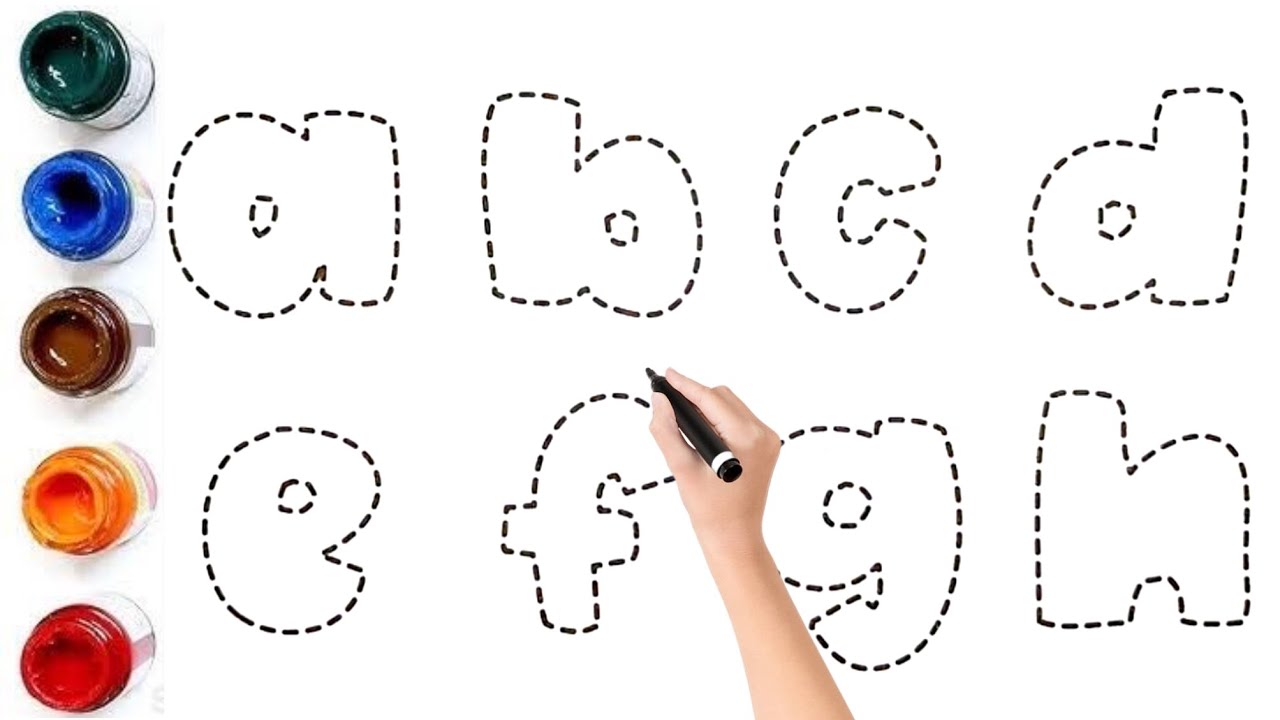 How to learn Draw and Paint Alphabet Small Letters abcdefgh for Kids ...