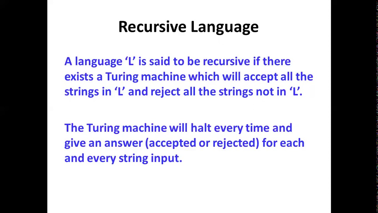 Lecture 1 Recursive Language Recursively Enumerable Language Decidable And Undecidable Language 9019