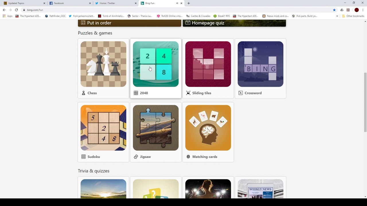 Let's Play Bing Games - YouTube