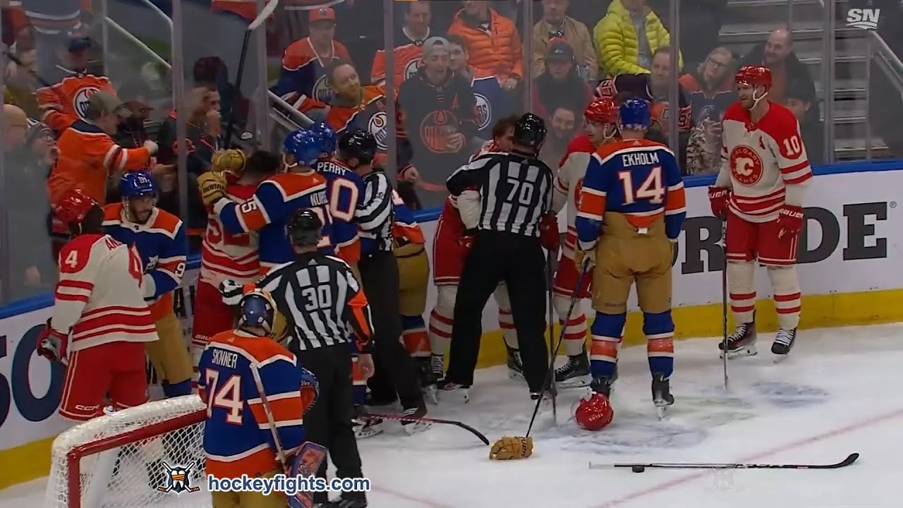 MacKenzie Weegar vs Corey Perry Feb 24, 2024 - YouTube