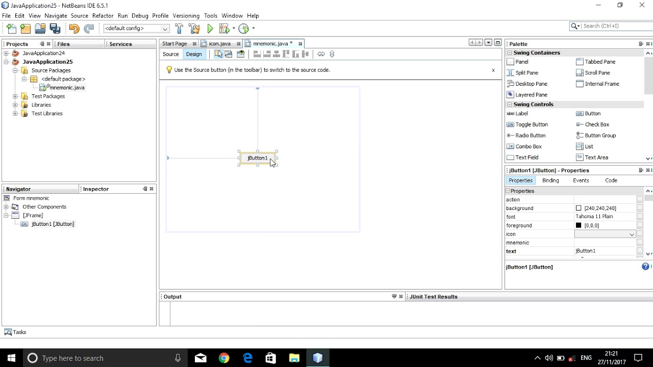 How To Use Mnemonic Property Of A Button In Java Youtube 6513