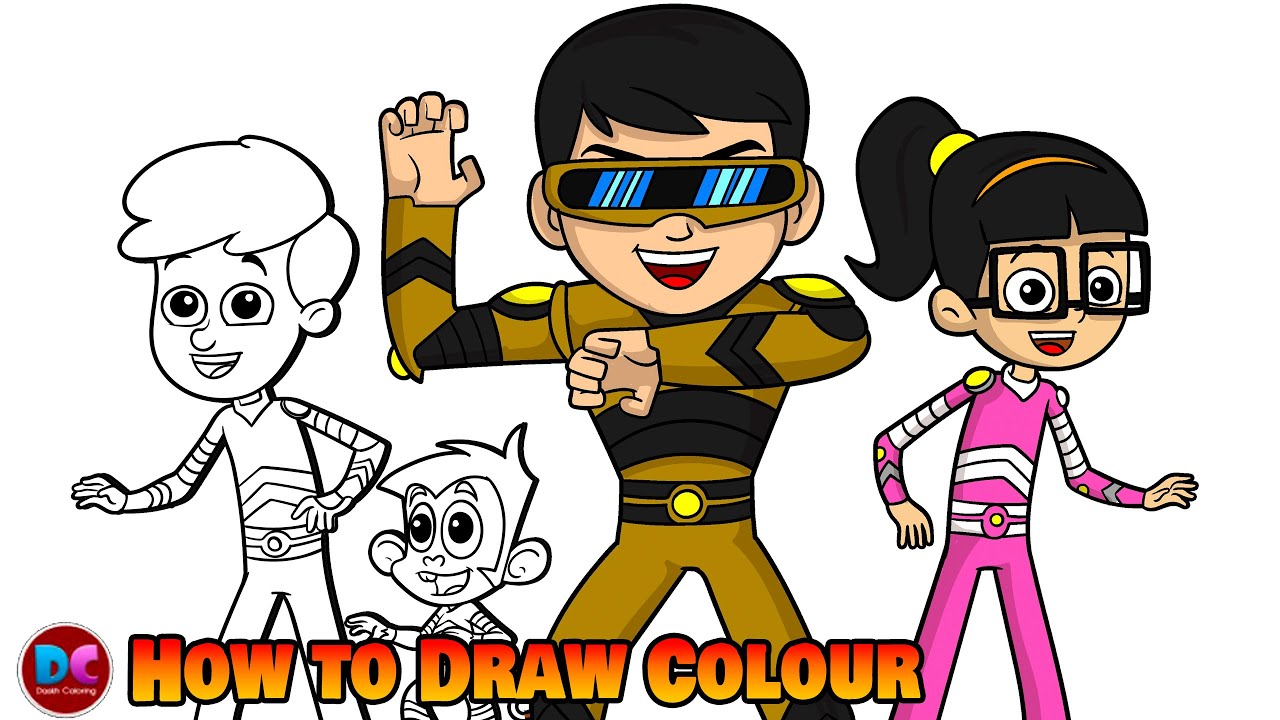 How to Draw and Colour Little Singham in Future - YouTube