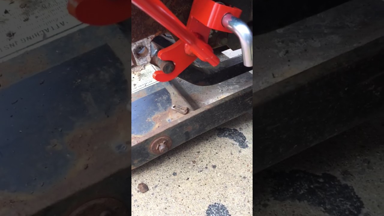 Kubota g1800 front quick attach lever - YouTube