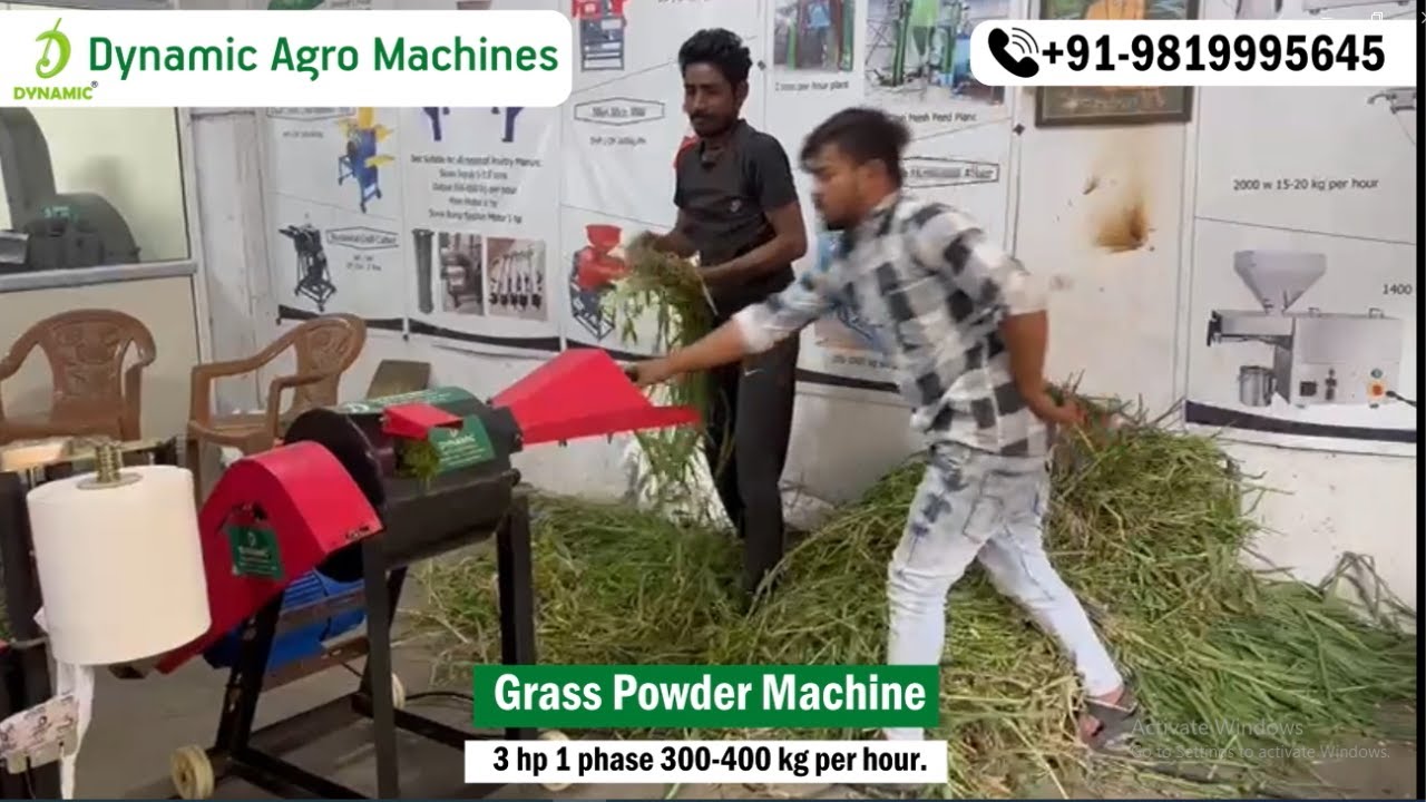 Grass Powder Machine | Grind Grass for Feed, Fertilizer (3HP, 300-400kg ...