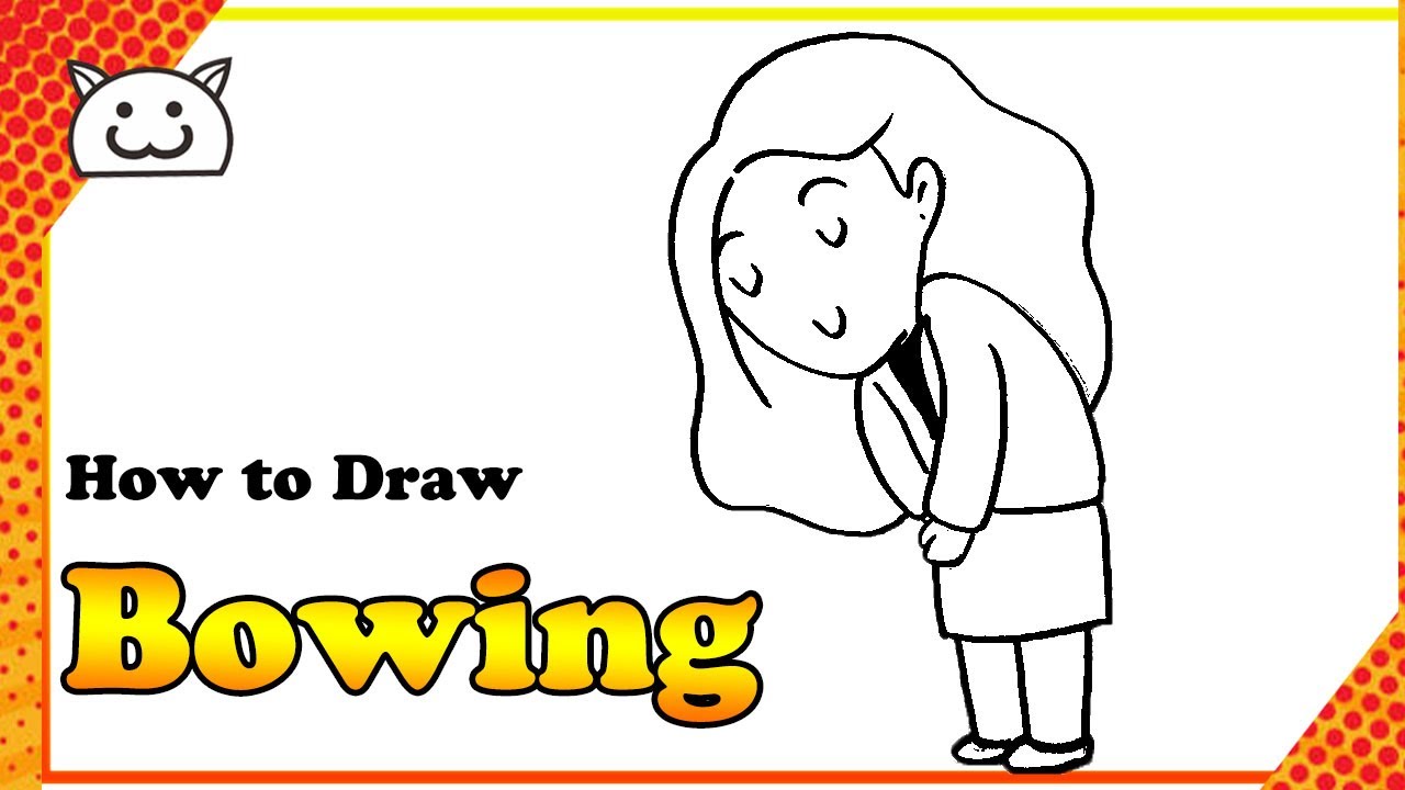 How to Draw Bowing Girl - YouTube
