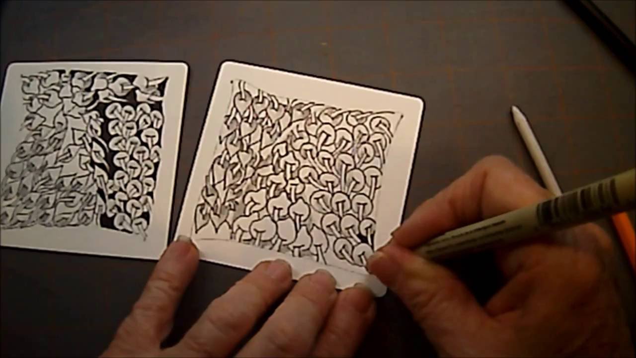 Poke Root and Poke Leaf Tangle Pattern Lesson #59 - YouTube