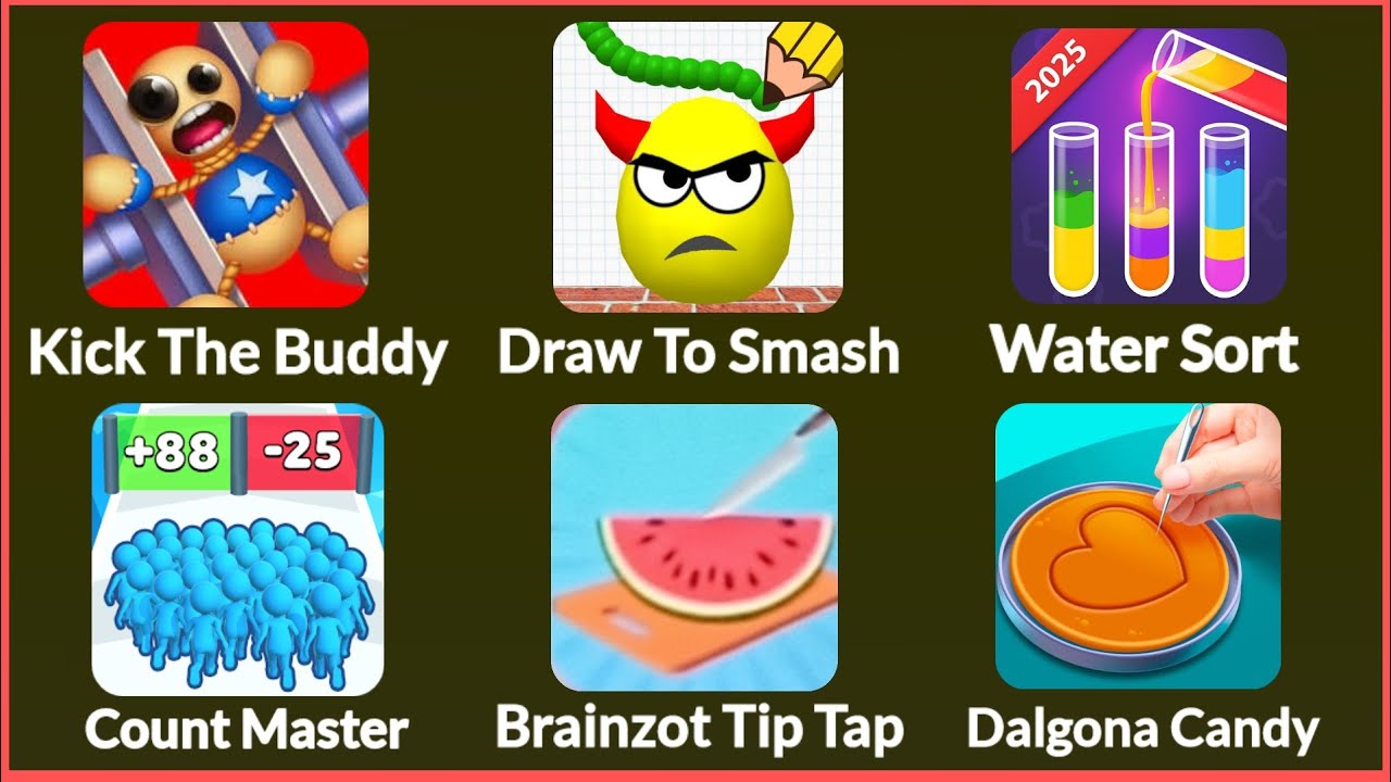 Draw to Smash, Count Master, Dalgona Candy, BrainZot Tip Tap ! Today ...