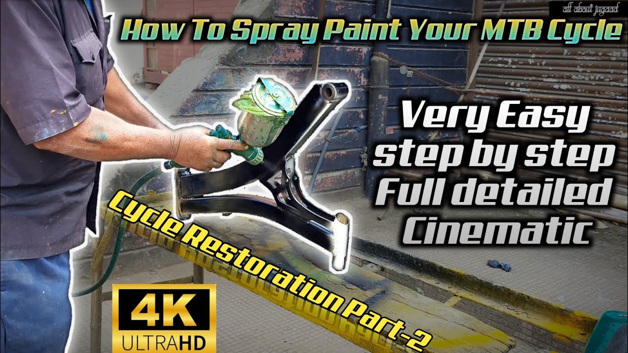 How to Spray Paint MTB cycle step by step details || Cycle restoration ...
