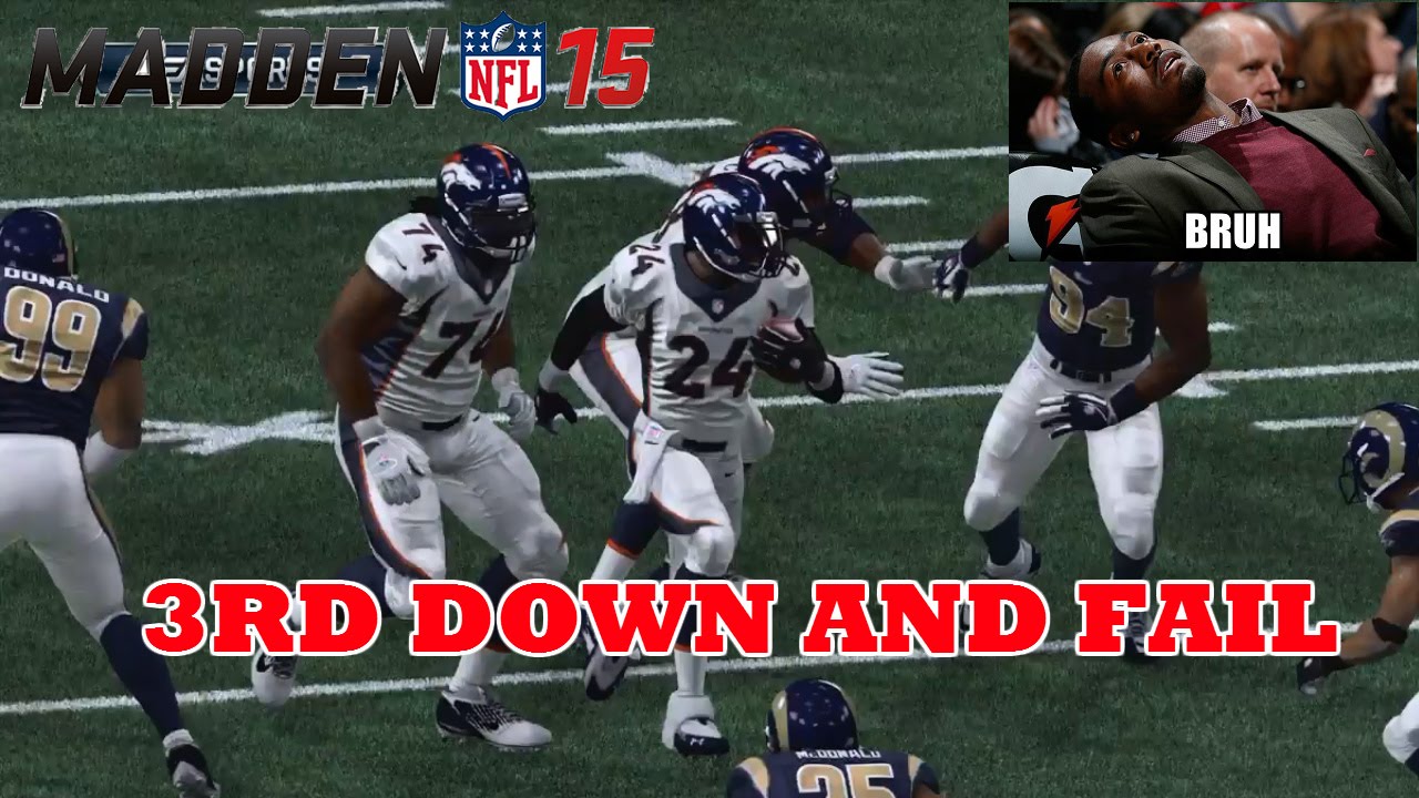 Madden NFL 15 HB Player Franchise 3RD DOWN AND FAIL YouTube