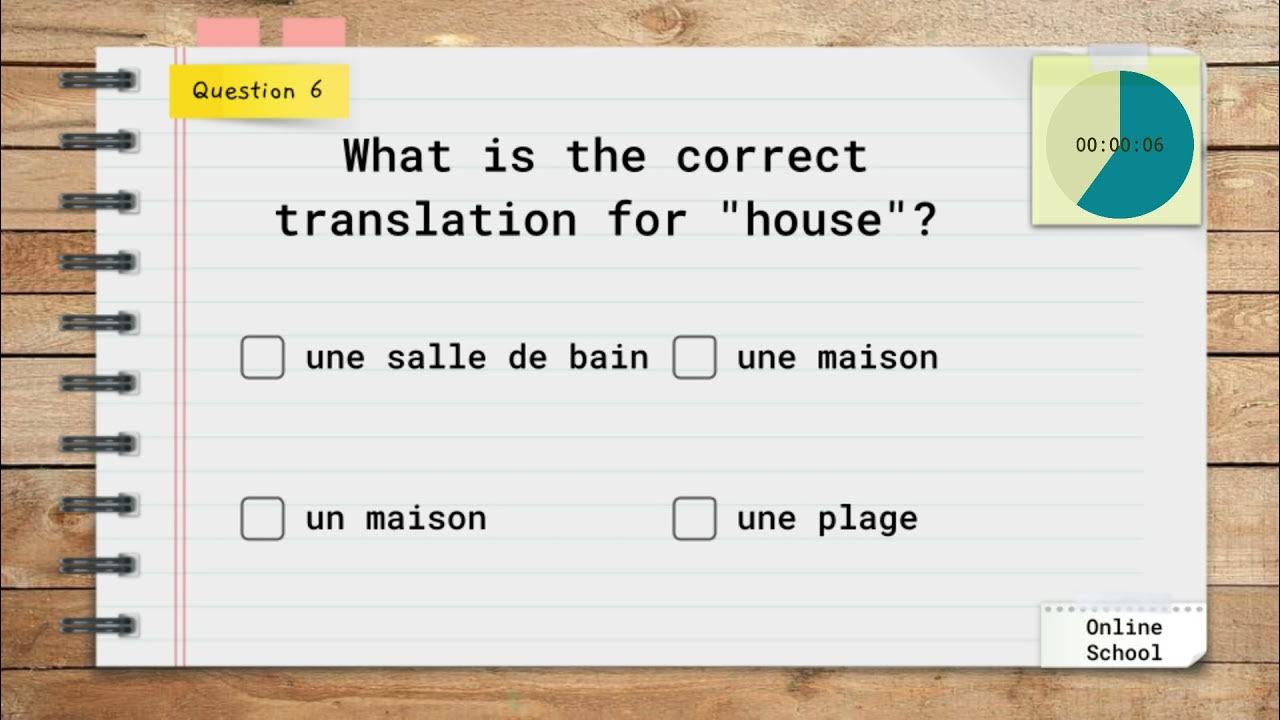 TEST YOUR French VOCABULARY / French Quiz 4 / online school - YouTube