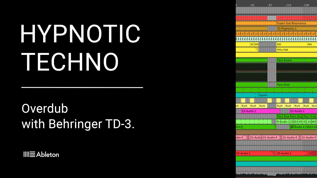 Hypnotic Techno Arrangement with Ableton + Overdub with Behringer TD-3 ...