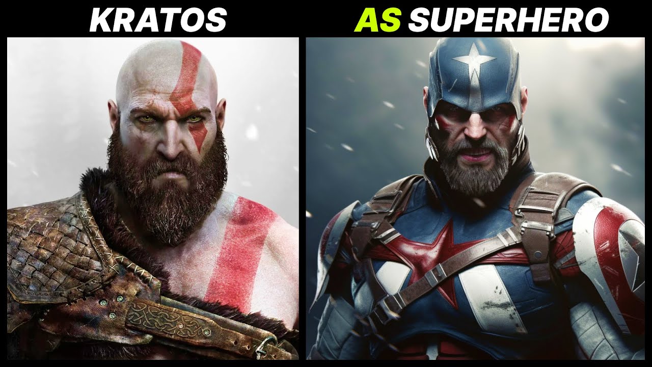 KRATOS (GOD OF WAR) and SUPERHEROES AI MIX🔥 MARVEL/DC Characters ...