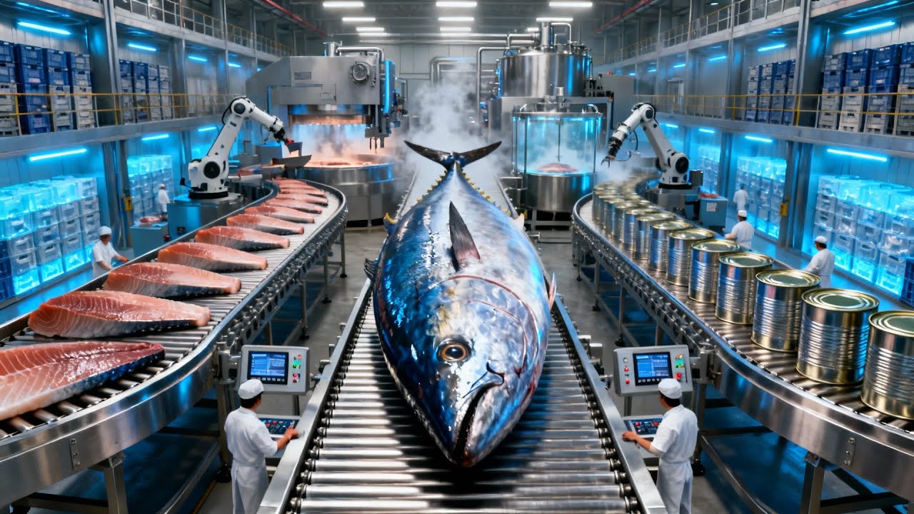 Inside the Premium Canned Tuna Factory – From Ocean to Can - YouTube