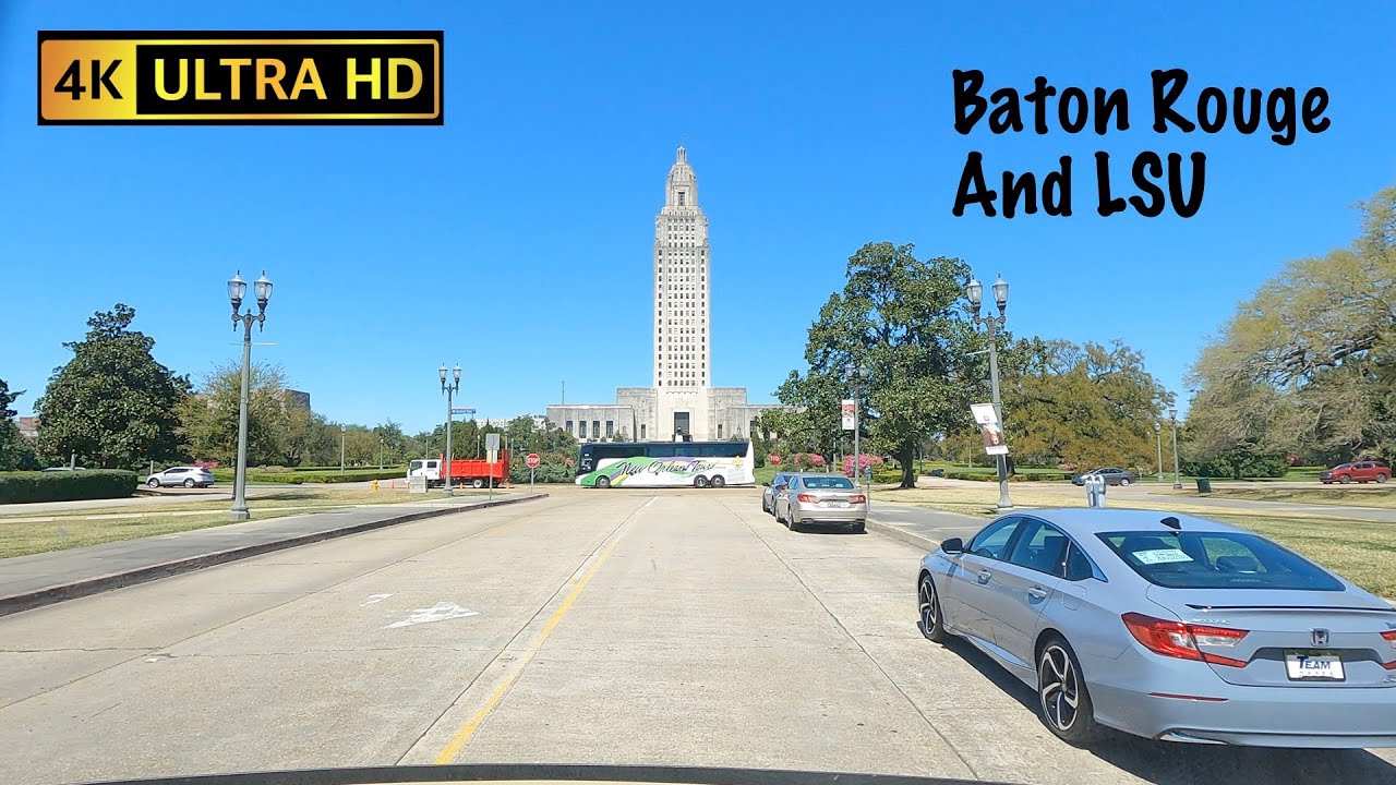 Downtown Baton Rouge and LSU Campus 4K Driving Tour - YouTube