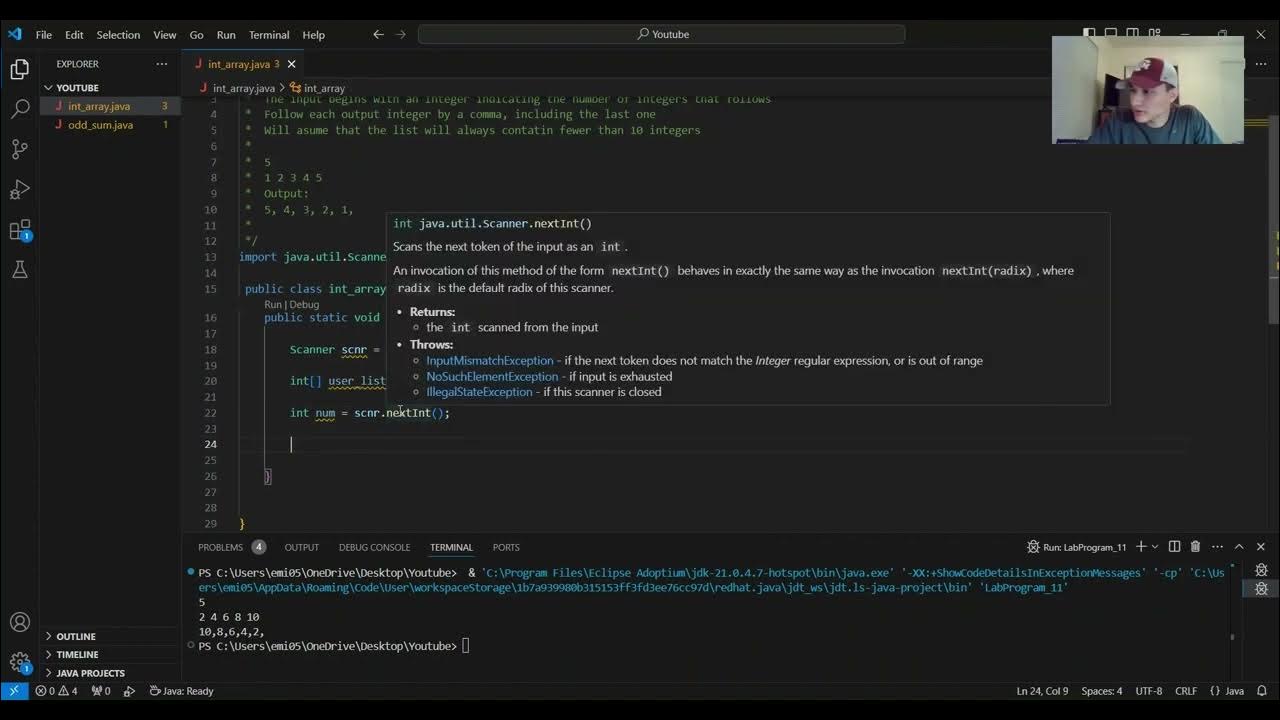 Integer arrays - YouTube