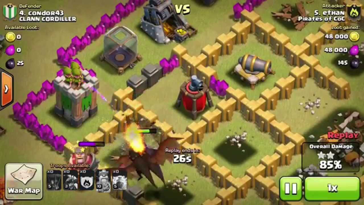 Clash of clans(air sweeper gameplay) new update attack. 2015 - YouTube