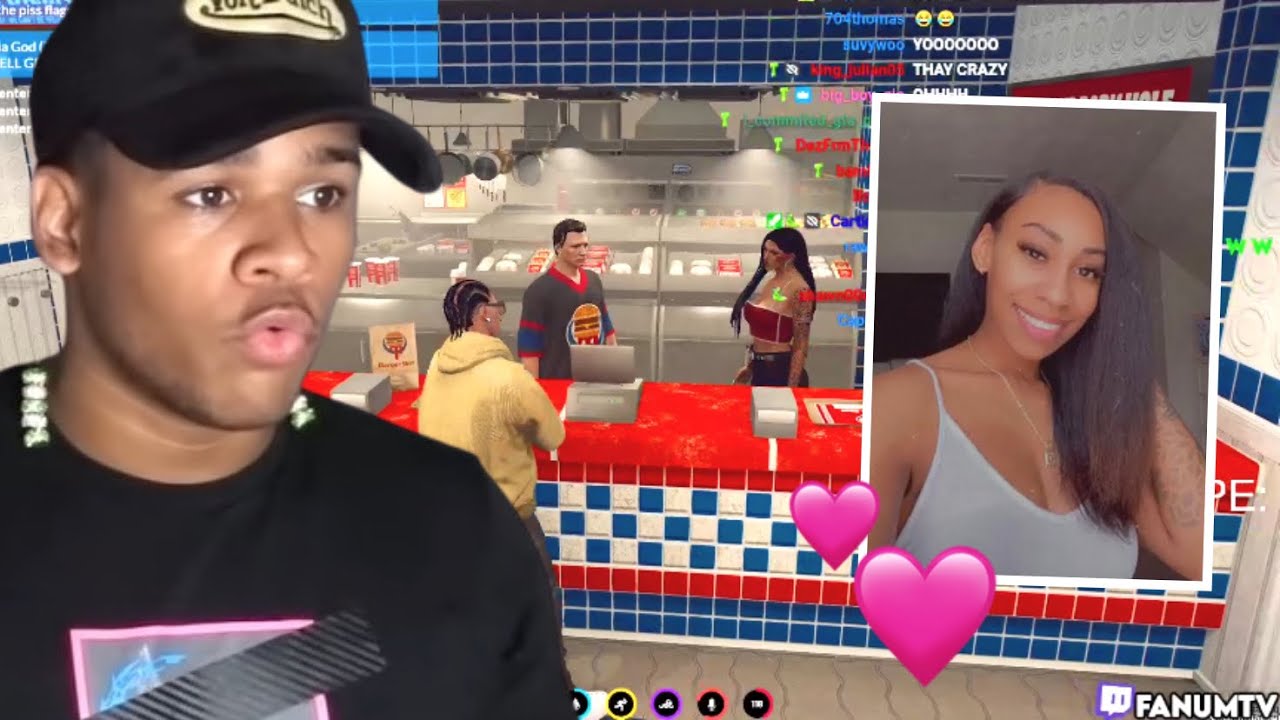 Fanum runs into Gabby working at Burger Shot 😳💕 - YouTube