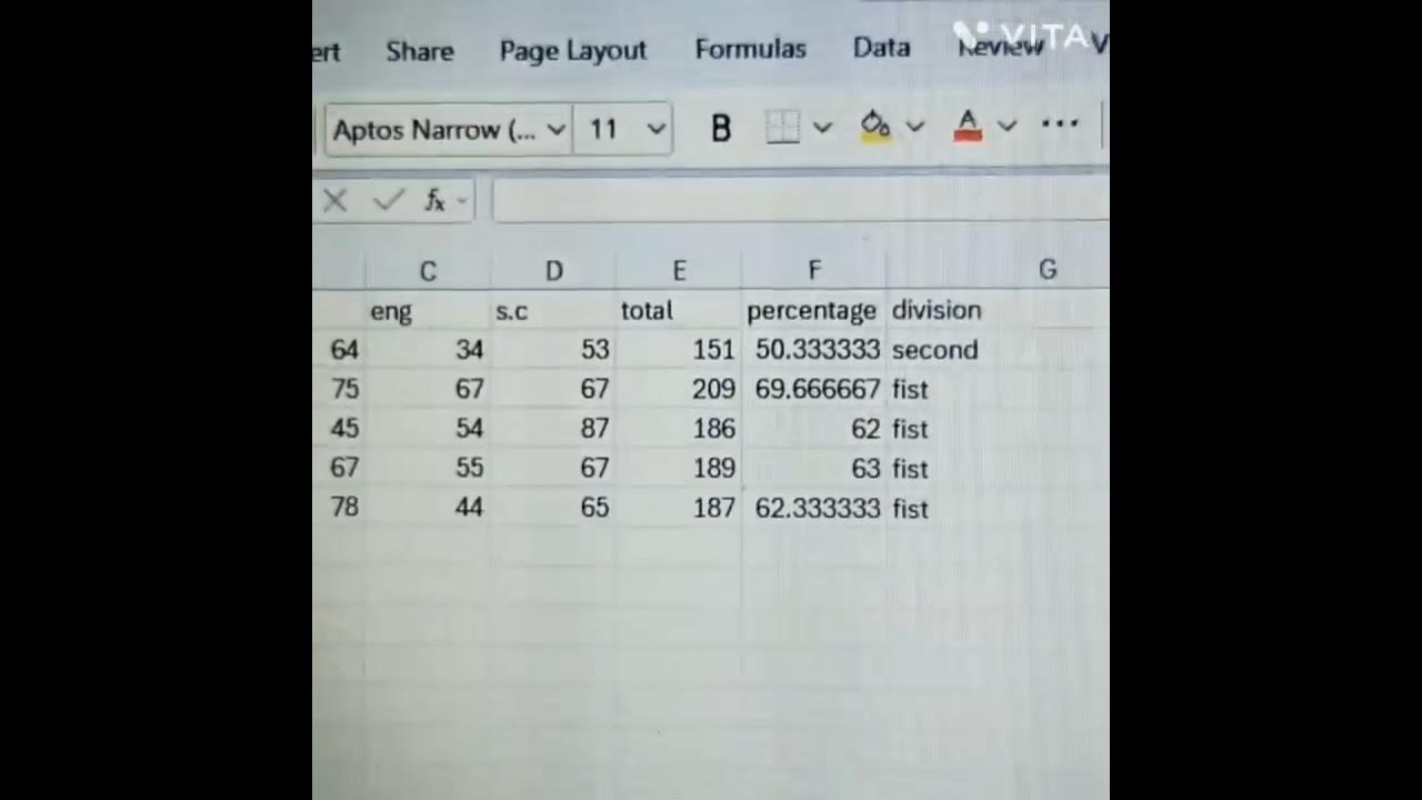 || How to calculate || Total , divide, Percentage in Excel || - YouTube