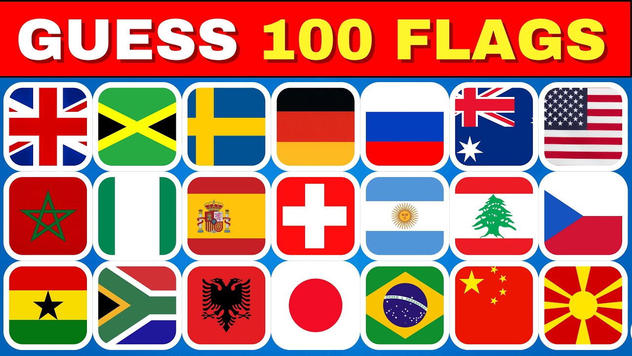 🚩 Guess the Country by the Flag Quiz | Can You Guess 100 Flags? - YouTube