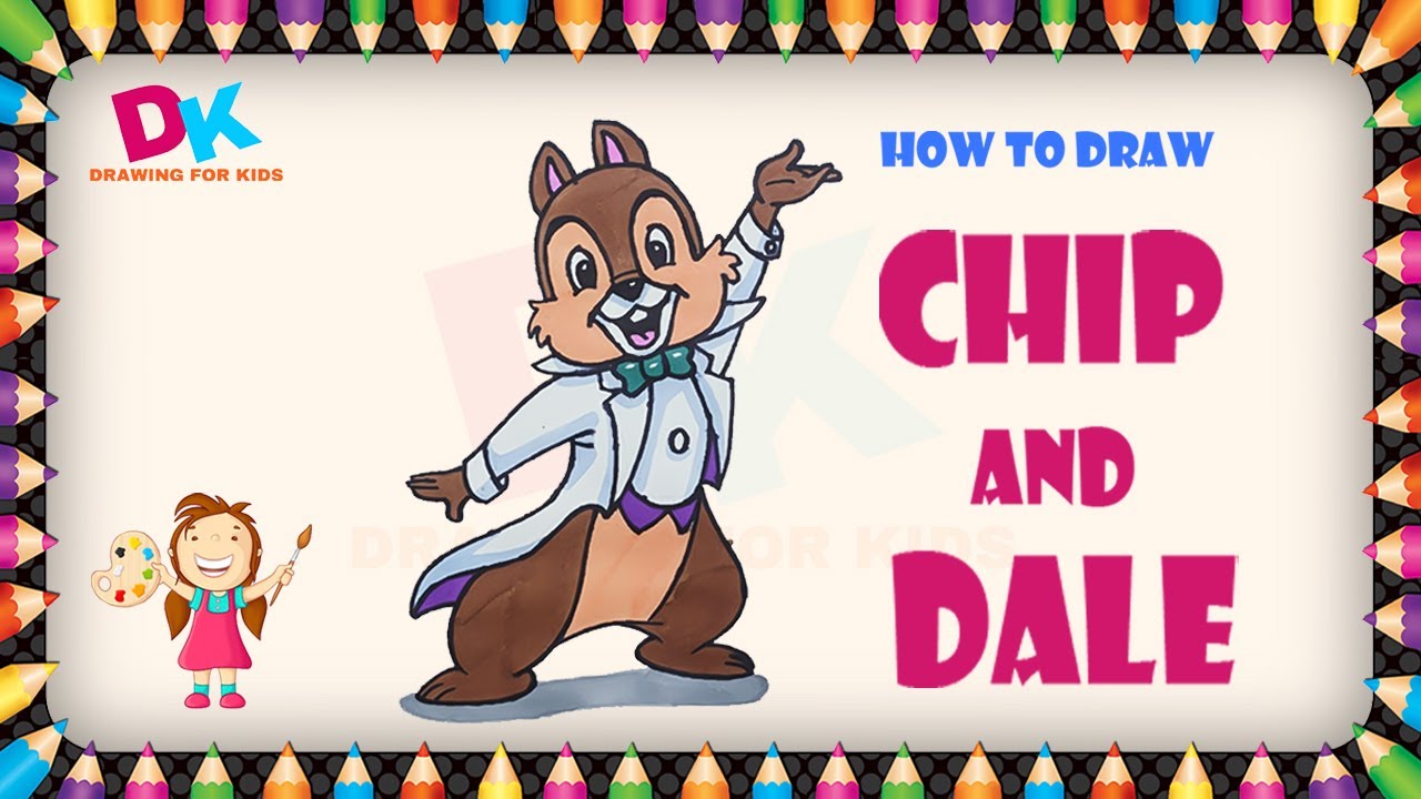 How to Draw Chip and Dale Step by Step #forkids #cartoon #disney - YouTube