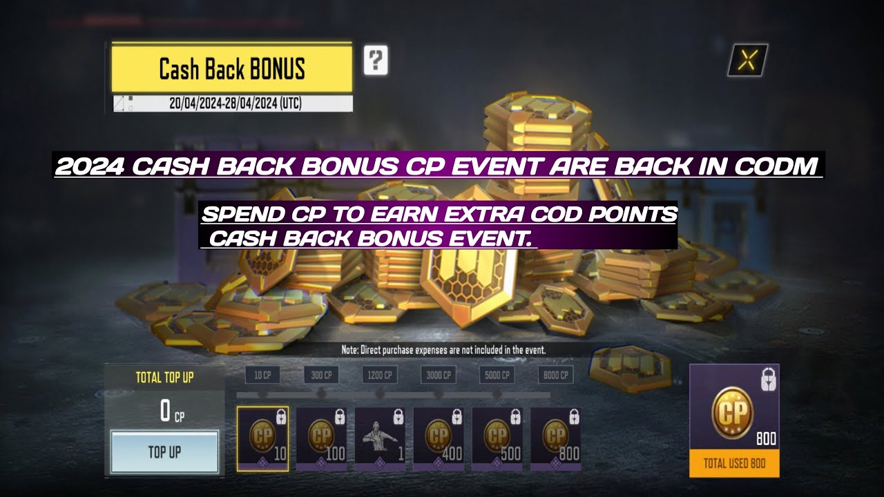 2024 CASH BACK BONUS CP EVENT ARE BACK IN CODM | SPEND & EARN EXTRA CP ...