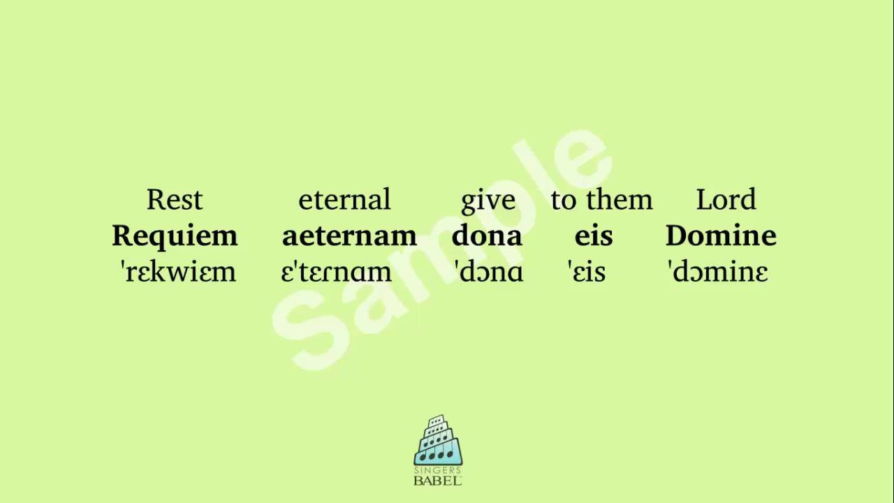 Requiem - Introit (pronunciation guide) - YouTube