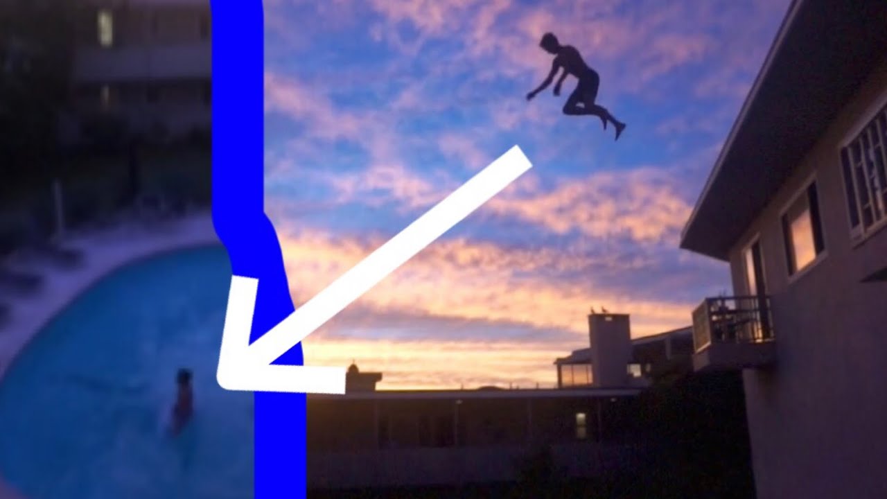 ** TERRIFYING ROOF JUMP TO LITTLE POOL ** (50 FEET) - YouTube