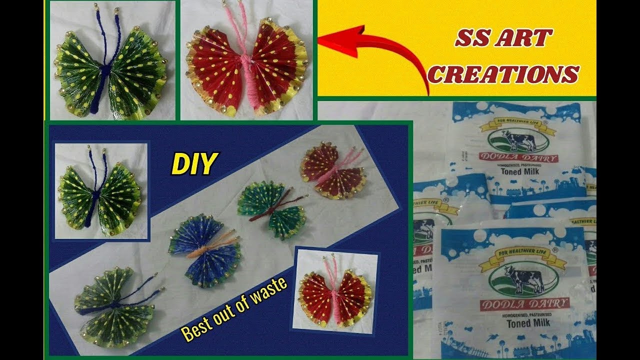 BEST DECORATIVE ITEM WITH EMPTY MILK PACKETS - BEST USE OF WASTE MILK ...