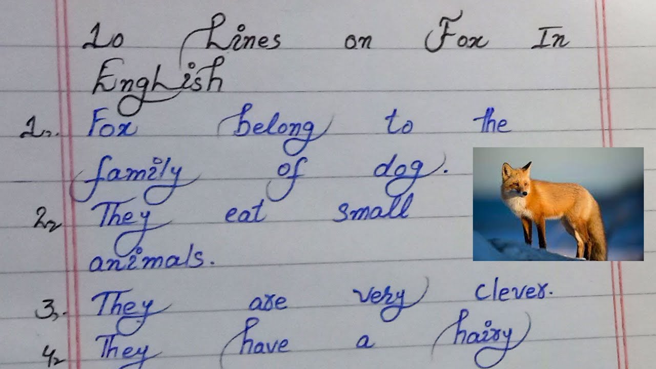 10 Lines On Fox In English | Few Lines About Fox In English | SR ...