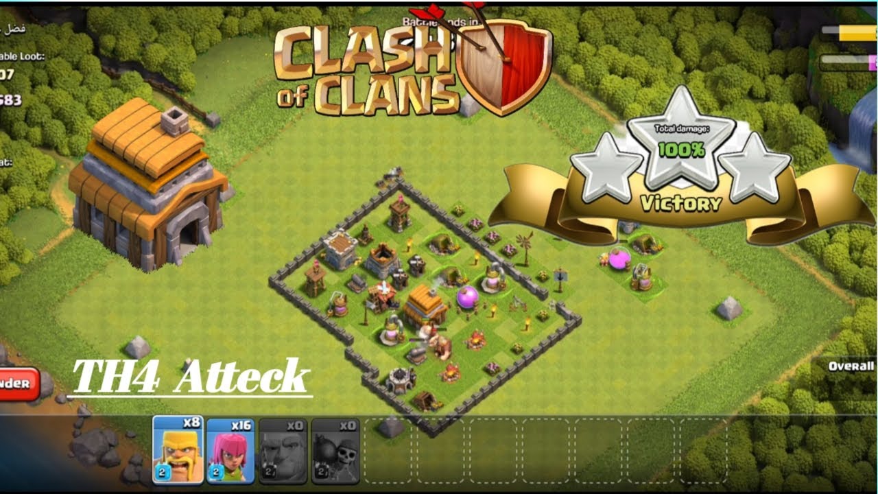 Clash of clans TH4 (Townhall 4) Atteck Strategy Best for Starting ...