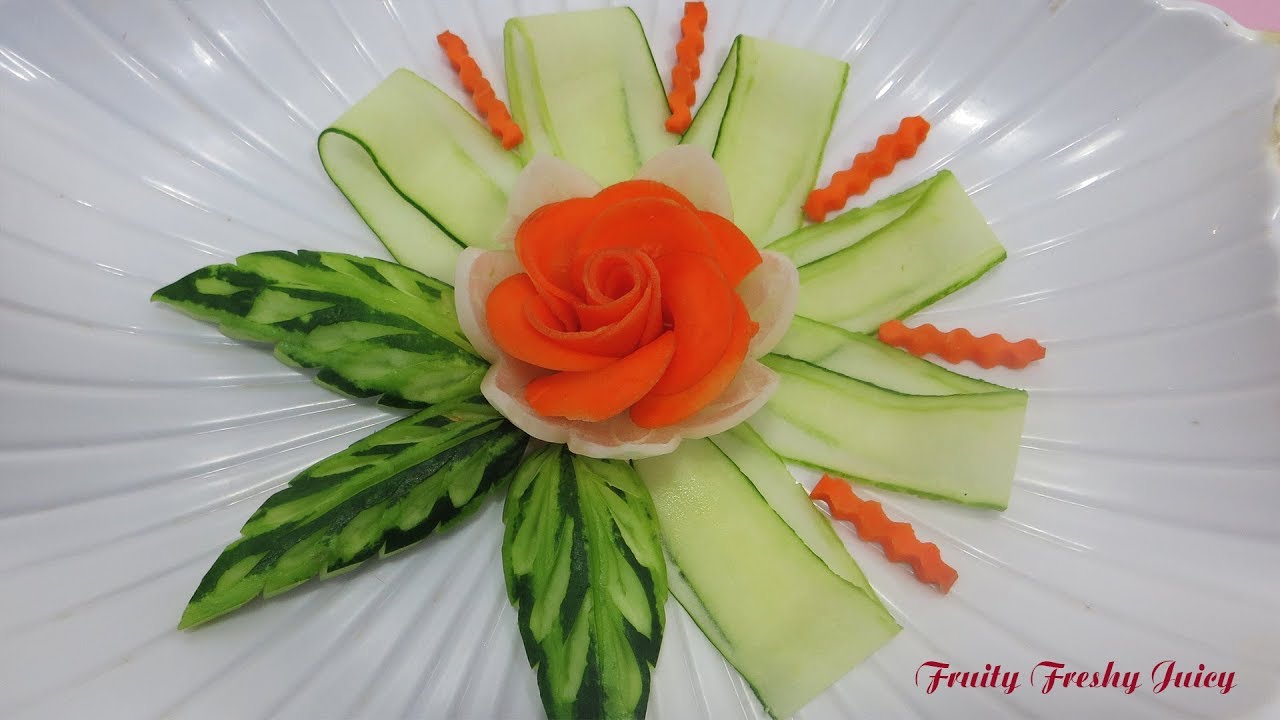 Authentic Carrot Rose With Cucumber & Onion Designs - Best Vegetable ...