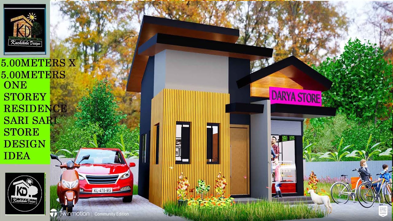 BUDGET HOUSE SARI SARI STORE ONE STOREY RESIDENCE DESIGN IDEA 5. 00 X5 ...