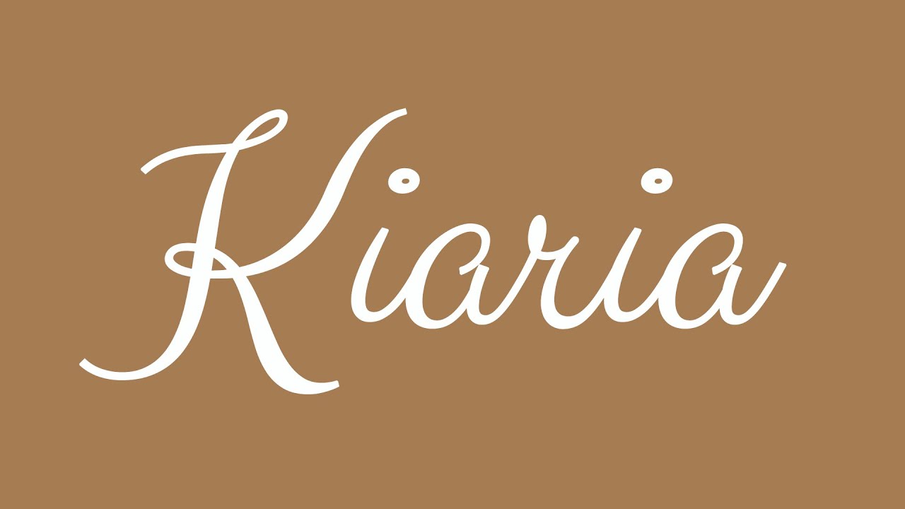 Learn how to Sign the Name Kiaria Stylishly in Cursive Writing - YouTube