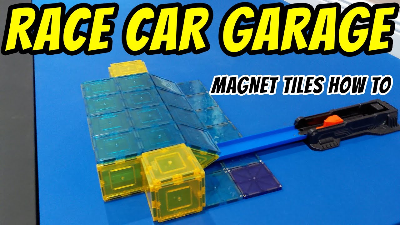 How to make a Hot Wheels race car garage using Magnet Tiles - YouTube