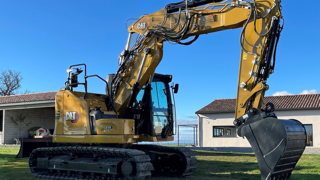 Présentation pelleteuse 315 Cat terrassement - YouTube