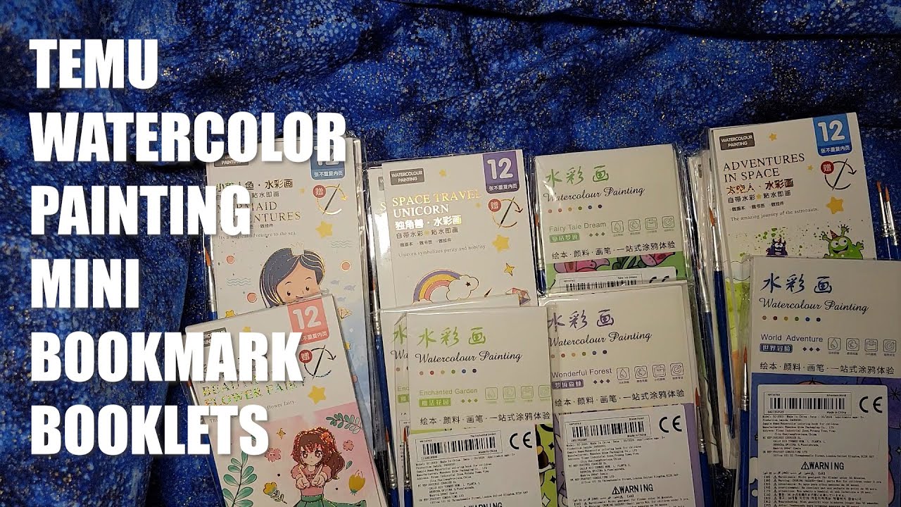 Temu Watercolor Painting Mini Bookmark Booklets - YouTube