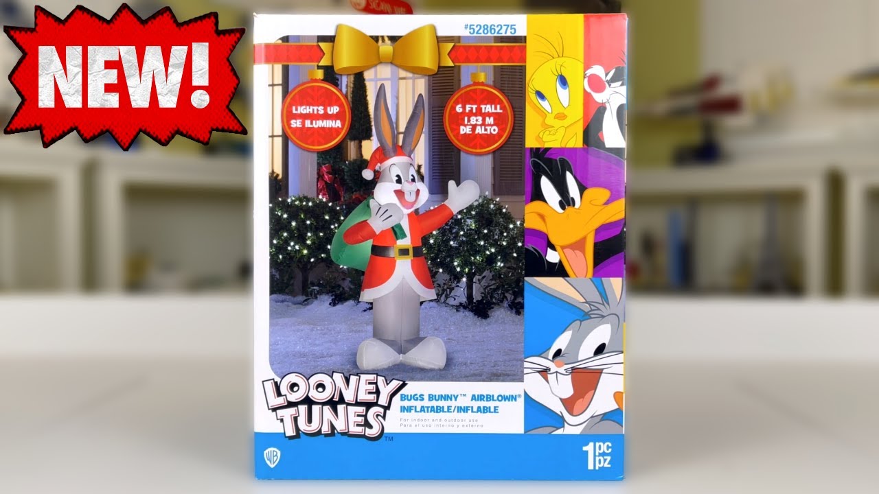 Gemmy 6FT SANTA BUGS BUNNY Looney Tunes Airblown Inflatable Review ...
