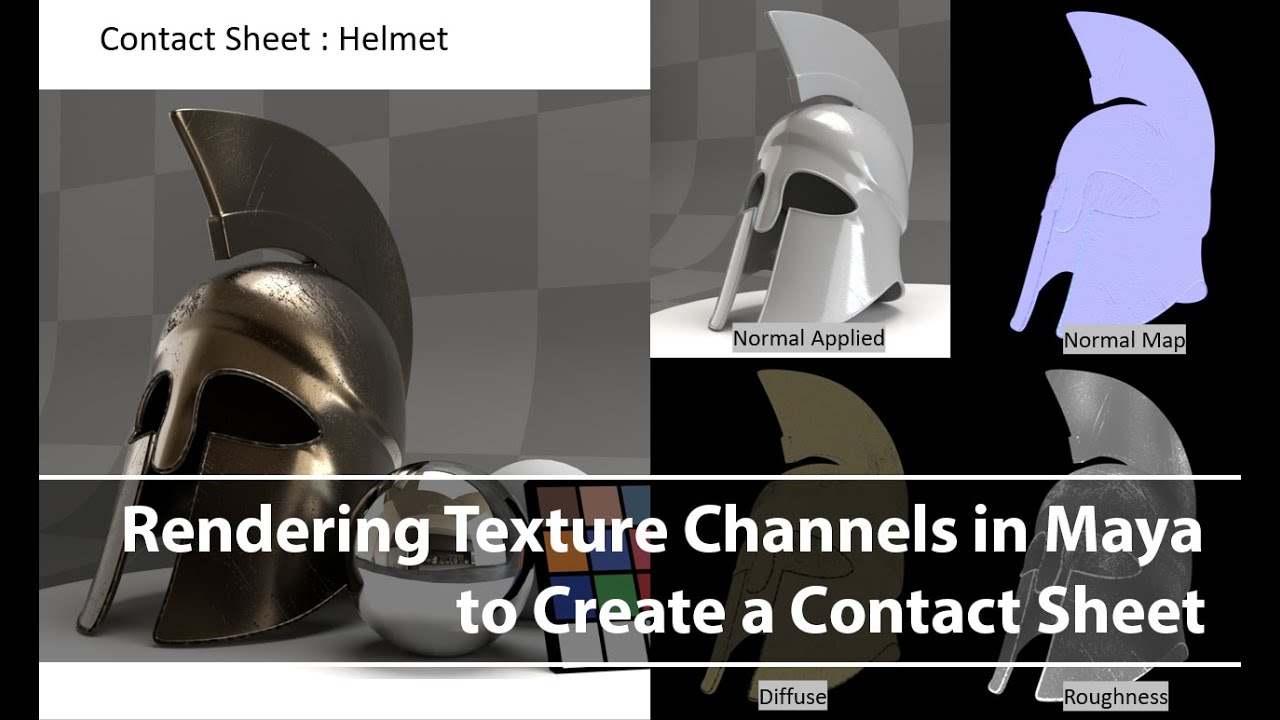 Rendering Texture Channels in Maya to Create a Contact Sheet - YouTube