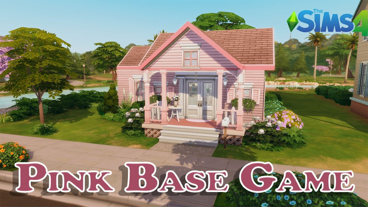 Pink Base Game ~ The Sims 4 Speed Build - YouTube