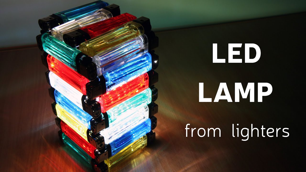 Making A Simple LED Lamp from Lighters - YouTube