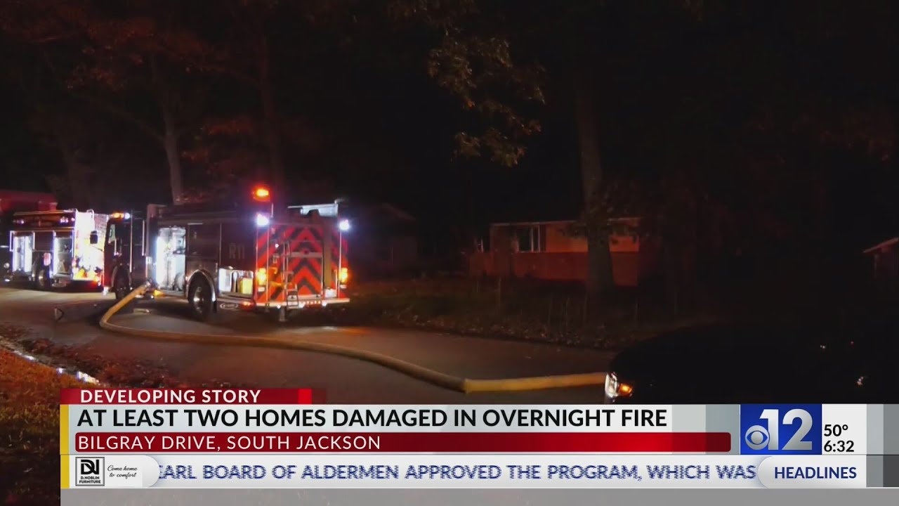Two Jackson homes damaged in overnight fire - YouTube