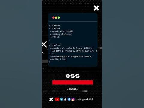 How to Make a Glitch Text using purely HTML CSS and Javascript - YouTube