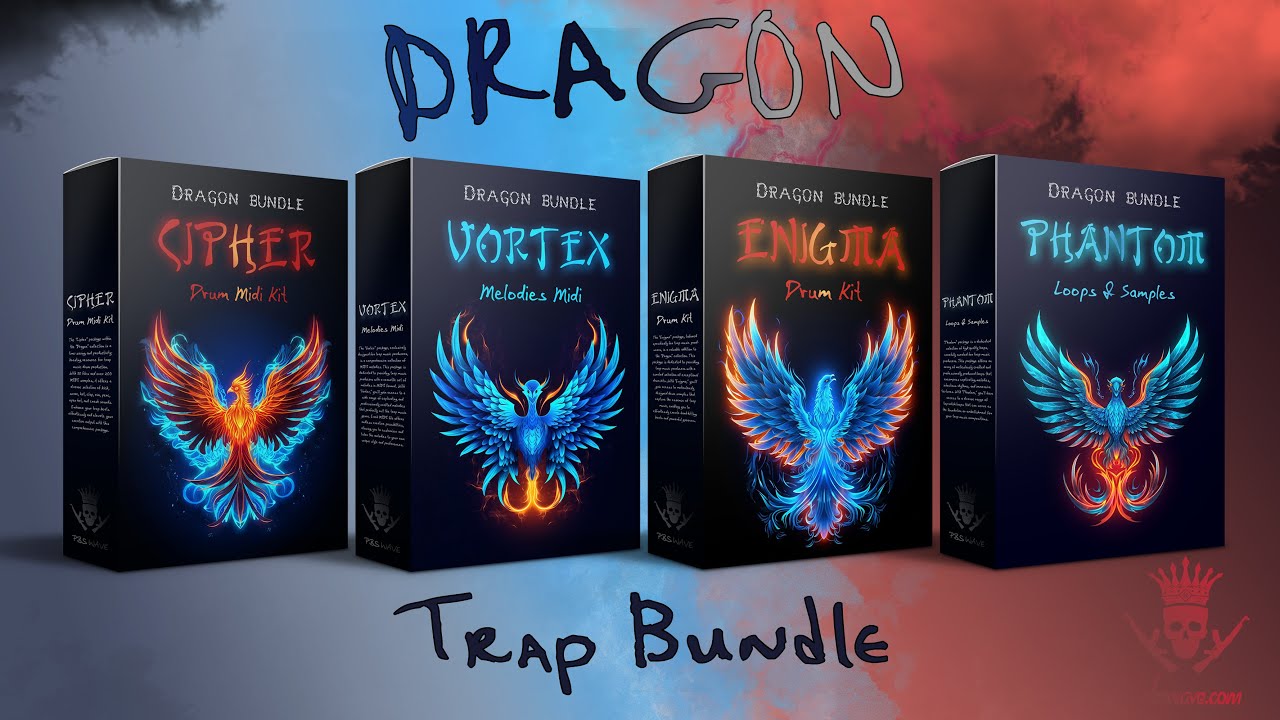 TRAP BUNDLE "DRAGON" (midi files | drum kits | loops & samples | drum ...