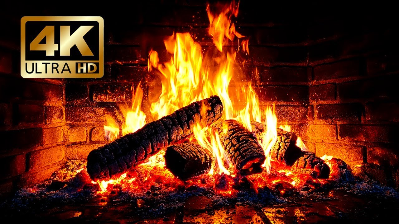 🔥 Burning Fireplace in 4K Ultra HD – Cozy Fire Sounds for a Warm and ...