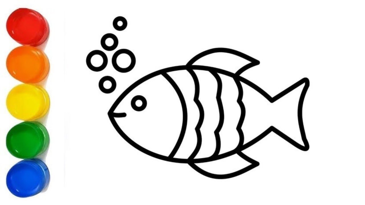 Fish drawing with colour | How to draw easy fish step by step | Drawing ...